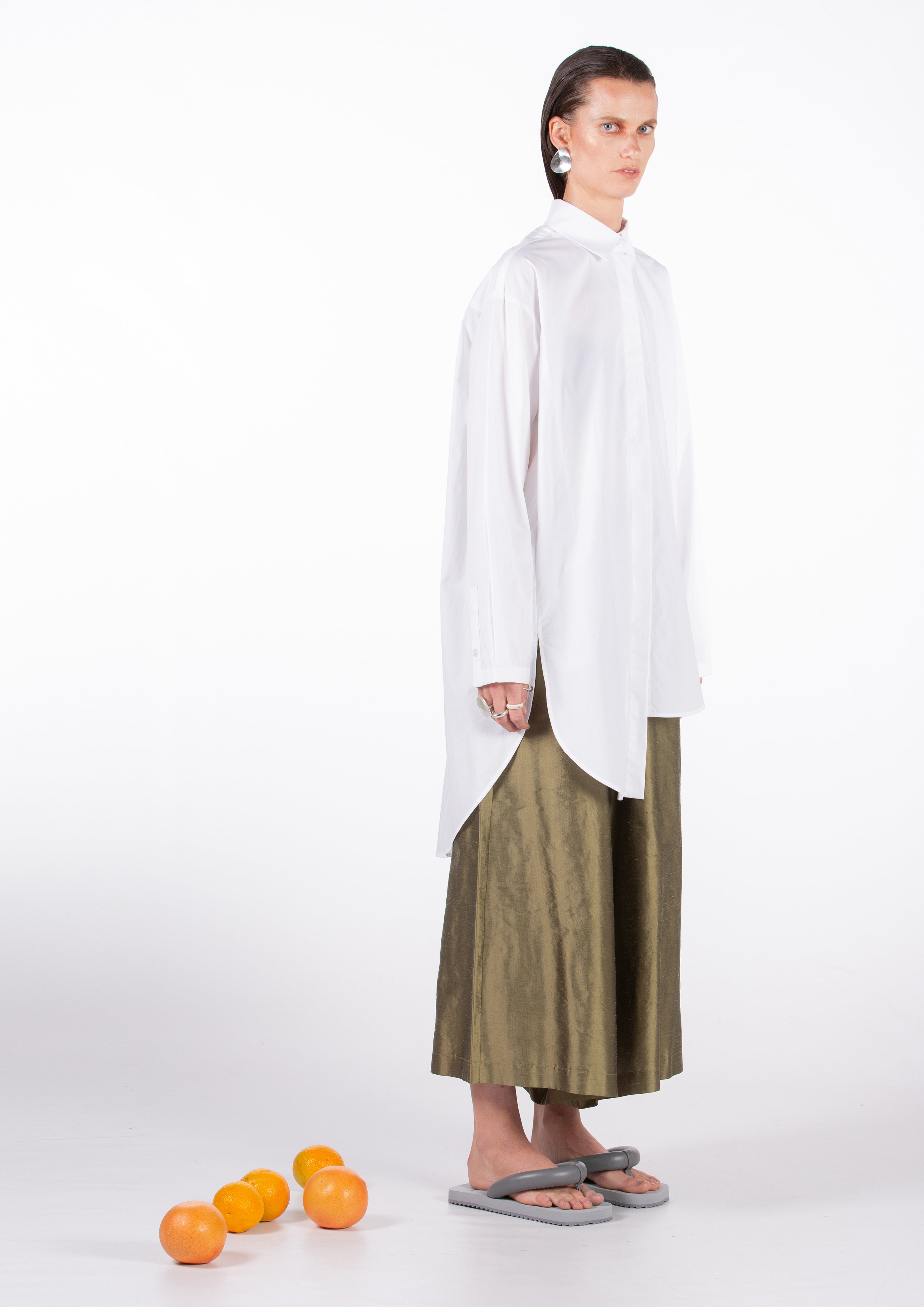 078.054WHT - SPLIT FRONT SHIRT – Matleefashion